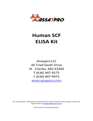 Fillable Online AssayMax Human Stem Cell Factor (SCF) ELISA Kit - Assaypro Fax Email Print ...