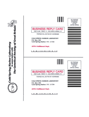 Fillable Online genesdev cshlp BUSINESS REPLY CARD BUSINESS REPLY CARD ...