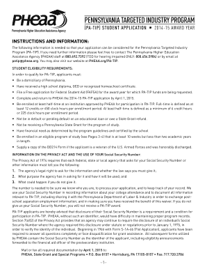 Fillable Online pheaa PA - TIP application - PHEAA - pheaa Fax Email ...