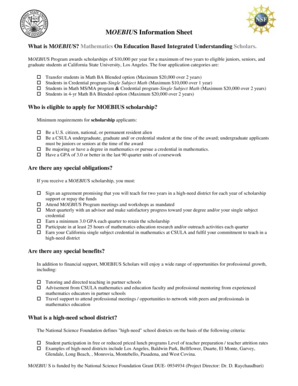 Fillable Online instructional1 calstatela MOEBIUS Information Sheet ...