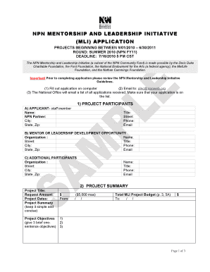 Fillable Online npnweb APPLICATION APPLICATION - National Performance ...