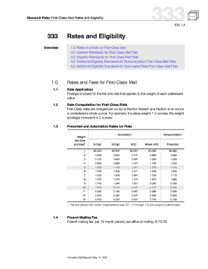 Fillable Online pe usps DMM 333 First-Class Mail Rates and Eligibility ...
