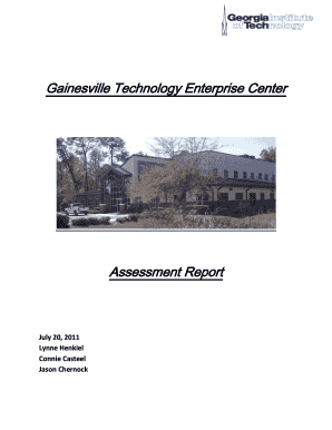 Fillable Online smartech gatech Gainesville Technology Enterprise Center Assessment Report ...