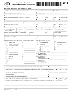 Fillable Online CRA Combined Registration Application Fax Email Print ...