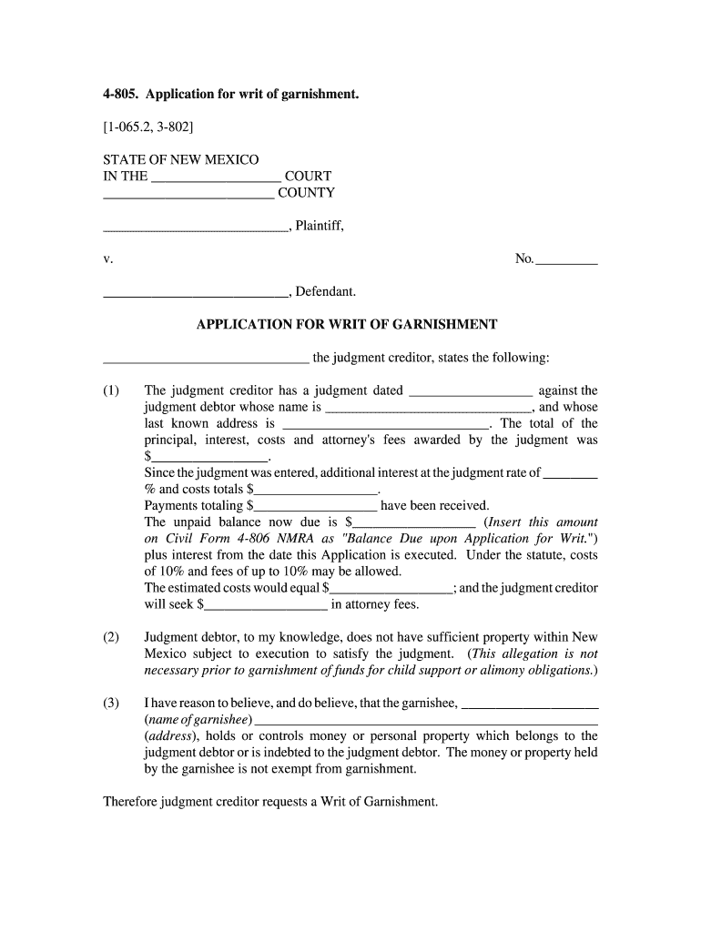 Judgment garnishment: Fill out & sign online | DocHub