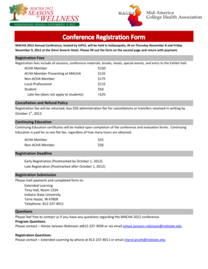 Conference Registration Form Pdf | pdfFiller