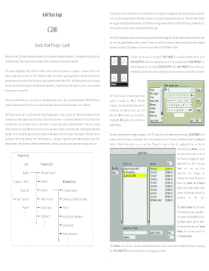 Fillable Online C200 Project Guide QX - Solid State Logic Fax Email Print - pdfFiller