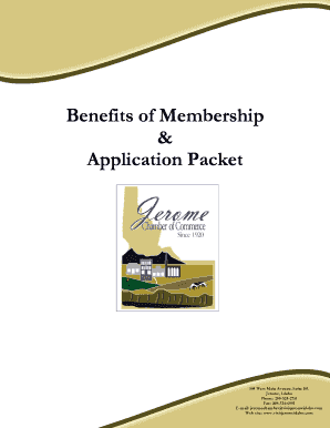 Fillable Online Benefits of Membership & Application Packet Fax Email ...