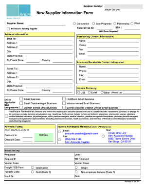 Fillable Online New Supplier Information Form Fax Email Print - pdfFiller