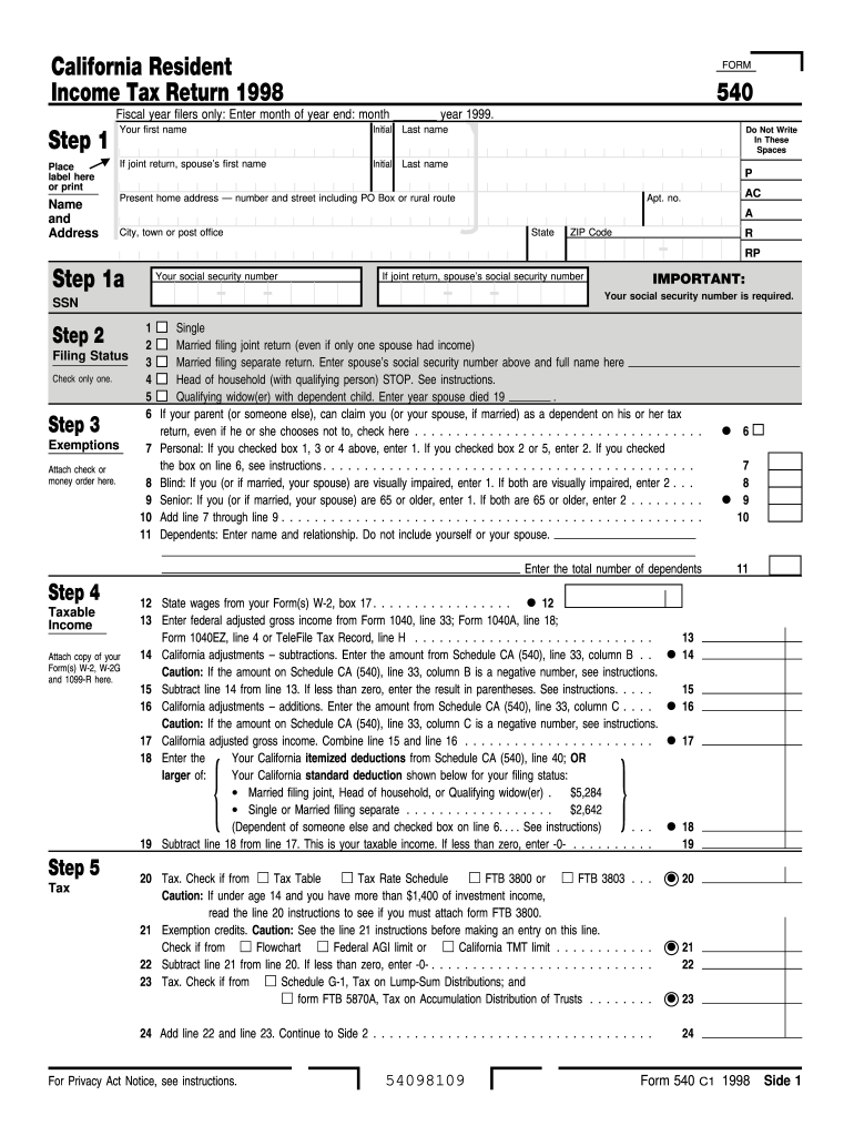 Form 540 Fill Out Sign Online DocHub