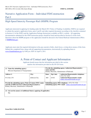 Fillable Online modot A. Point of Contact and Applicant Information ...