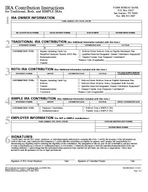 Fillable Online ira contribution instructions for traditional roth and ...
