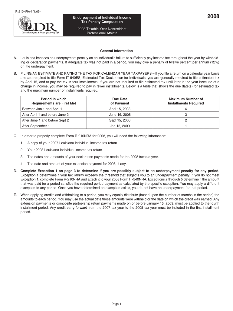 Louisiana underpayment penalty: Fill out & sign online | DocHub