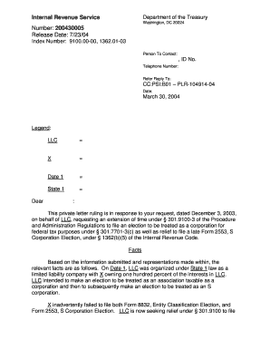 Fillable Online Extension of Time for S Corporation Election Fax Email ...