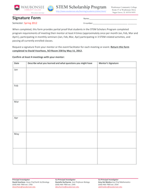 Fillable Online STEM Scholarship Program Signature Form Fax Email Print ...