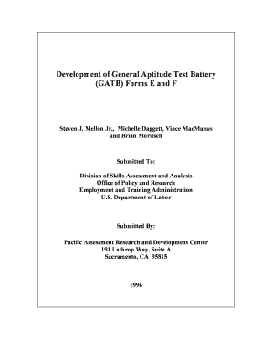 General Aptitude Test Battery Online - Fill Online, Printable, Fillable ...