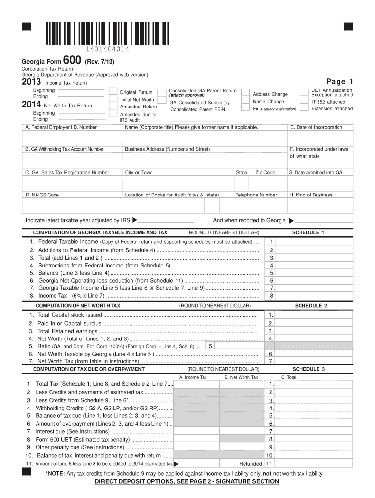 Fillable Online TSD_Corporation_Tax_Return. Form 600 Corporation Tax ...
