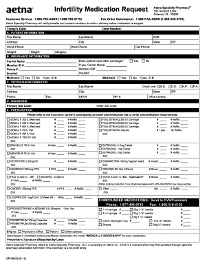 Fillable Online aetna specialty pharmacy infertility form Fax Email Print - pdfFiller