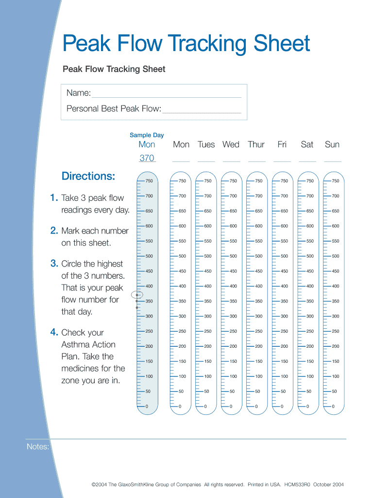 Fillable Online Personal Best Peak Flow: Fax Email Print - pdfFiller