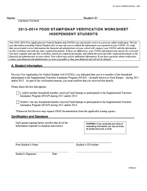 Fillable Online hawaii 20132014 food stampsnap verification worksheet independent bb Fax Email ...