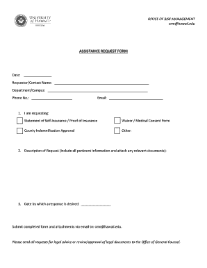 Fillable Online hawaii ASSISTANCE REQUEST FORM Fax Email Print - pdfFiller