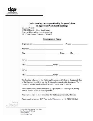 Fillable Online dir ca Enrollment form - California Department of ...