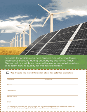 Fillable Online boe ca Tax Exemption for Farm Solar - Board of ...