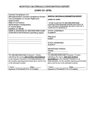 Fillable Online ct Monthly materials consumption report chro cc257b ...