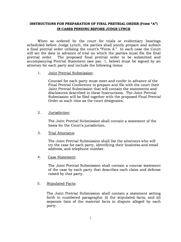 Fillable Online ilnb uscourts Pretrial Form - ilnb uscourts Fax Email ...