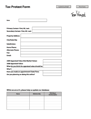 Fillable Online Tax Protest Form Fax Email Print - pdfFiller