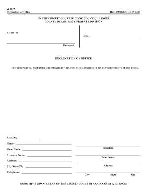 Fillable Online Declination of Office Fax Email Print - pdfFiller