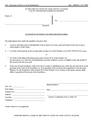 Fillable Online 2515 Statement of Notice to Trust Beneficiaries Fax ...