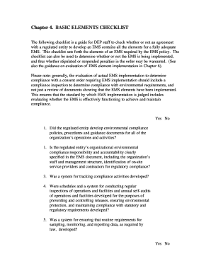 Fillable Online BASIC ELEMENTS CHECKLIST Fax Email Print - pdfFiller