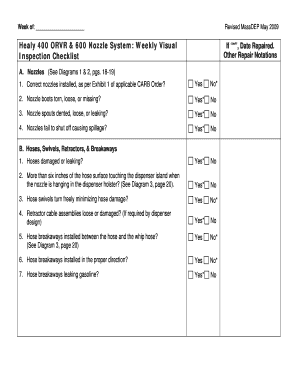 Fillable Online Weekly Visual Inspection Checklist - MassGov Fax Email ...