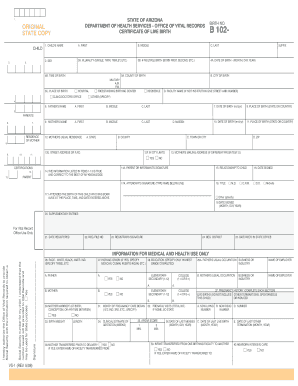 Fillable Online azdhs Certificate of Live Birth - Arizona Department of ...