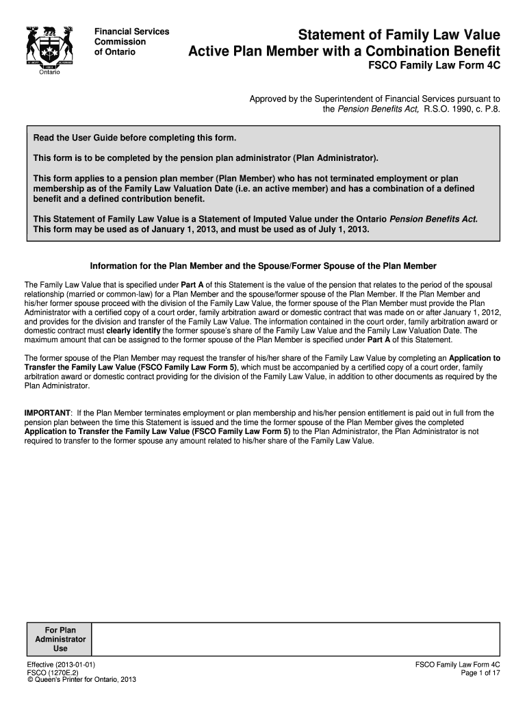 Fillable Online fsco gov on FSCO Family Law Form 4C - Commission des ...