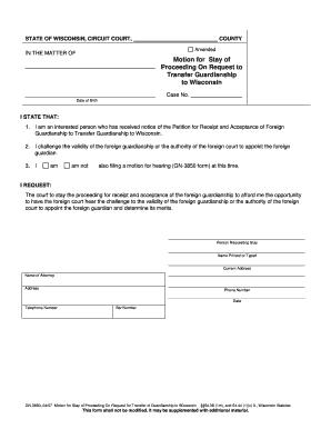 Fillable Online Motion for Stay of Fax Email Print - pdfFiller
