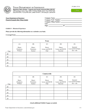 Fillable Online Exhibit D - Historical Experience Exhibit D ...