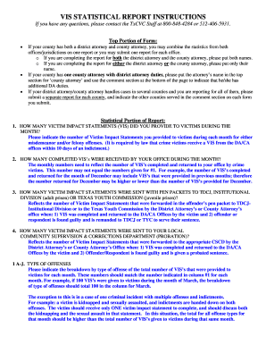 Fillable Online VIS STATISTICAL REPORT INSTRUCTIONS Fax Email Print ...