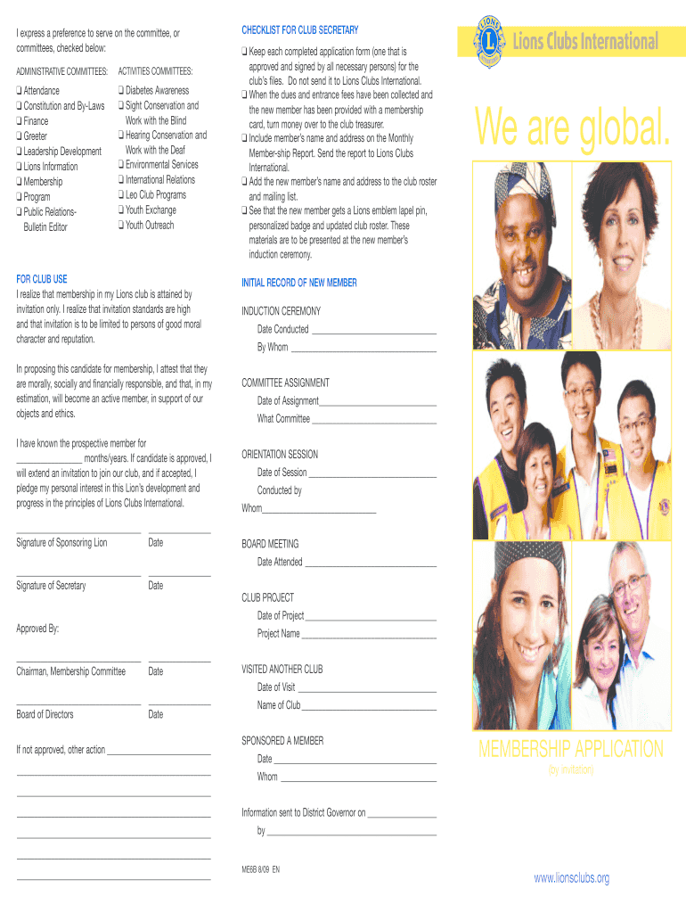 Fillable Online newportlions Membership Application - Newport Lions ...