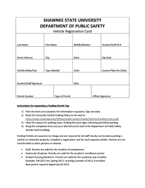 Fillable Online shawnee SHAWNEE STATE UNIVERSITY DEPARTMENT OF PUBLIC ...