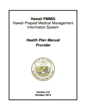 Fillable Online med-quest Health Plan Manual - Provider - Med-QUEST ...