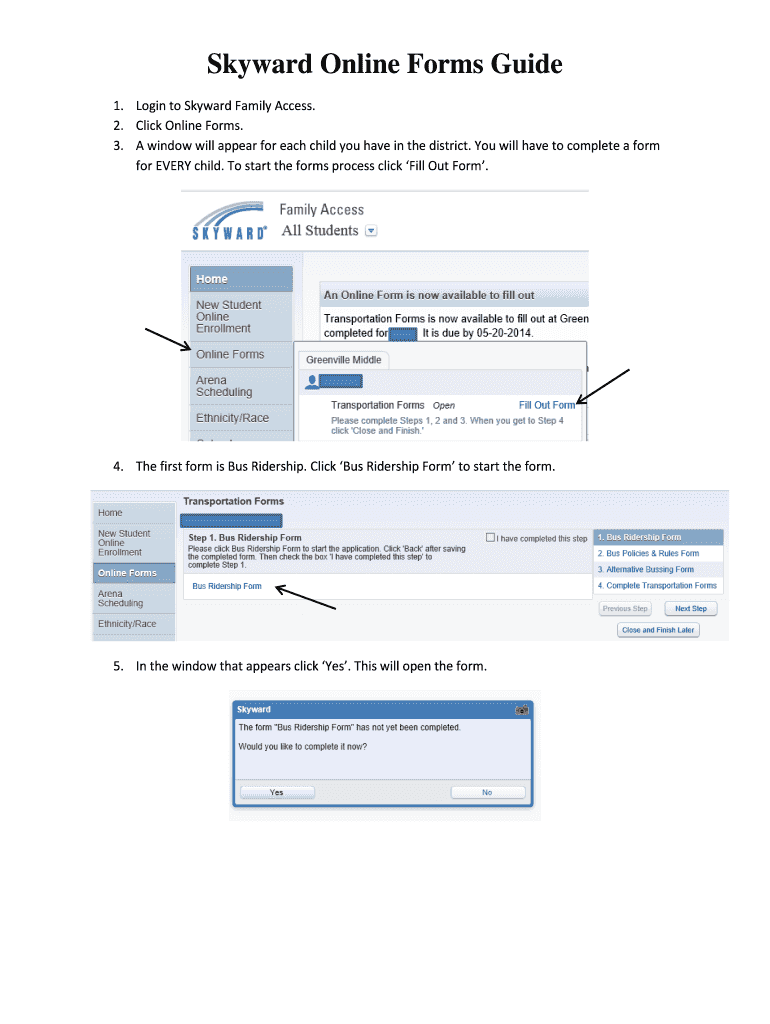 Fillable Online Skyward Online Forms Guide Fax Email Print - pdfFiller
