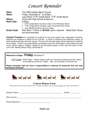 Fillable Online hasd December Concert Reminder Letterpdf - hasd Fax ...