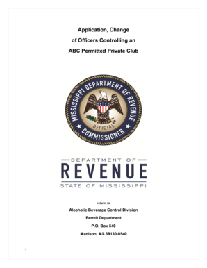 Fillable Online dor ms Application, Change of Officers Controlling an ...