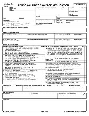 Fillable Online Personal lines package application - Hallberg Insurance ...