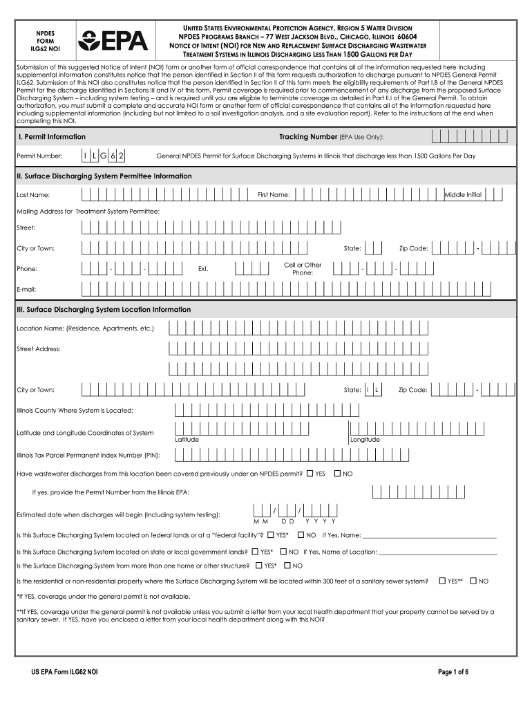 EPA NPDES Form ILG62 NOI - Fill and Sign Printable Template Online | US ...