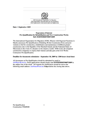 Fillable Online iom Date - International Organization for Migration ...
