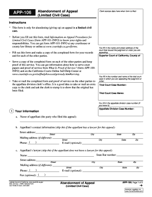 Fillable Online alpine courts ca APP-106 - Alpine County Superior Court ...