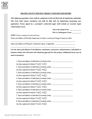 Fillable Online Specific Project Expenditure Report Form Fax Email ...